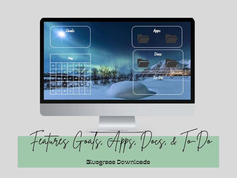 Winter Wonderland Desktop Wallpaper Organization Computer - Etsy