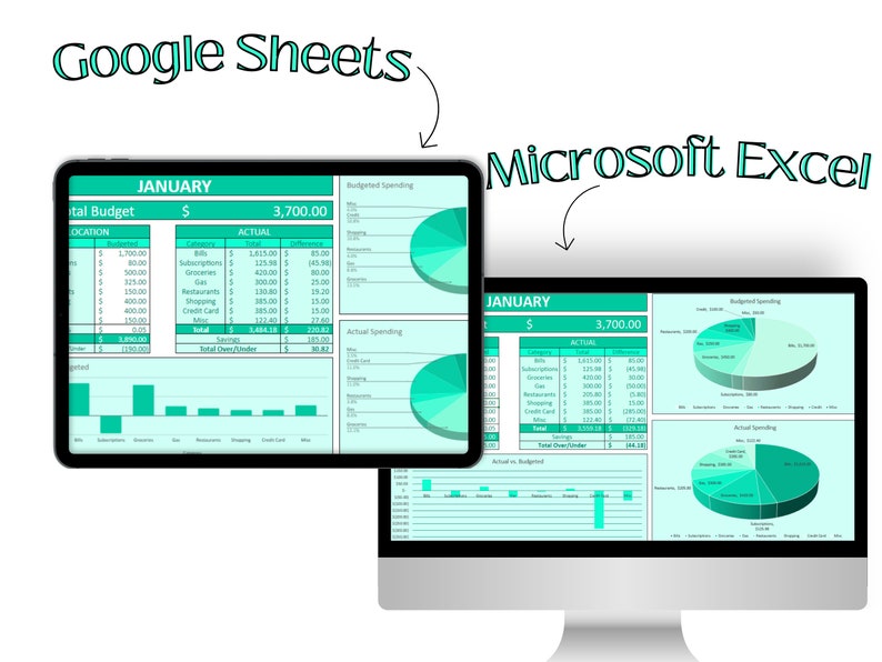 Budget Spreadsheet Template for Google Sheets or Microsoft Excel ...