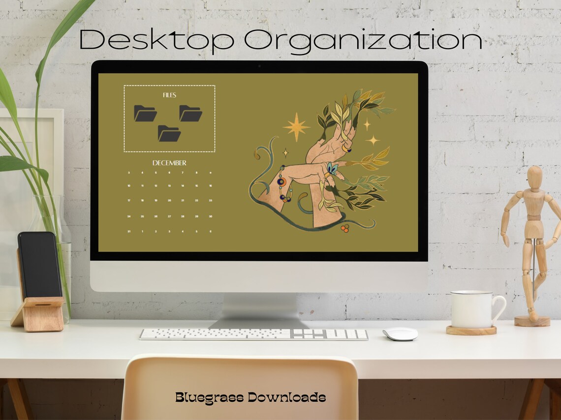 EDITABLE Ethereal Desktop Wallpaper Organization Wallpaper for Desktop ...