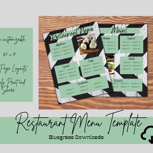 Chevron Restaurant Menu Template - Editable Menu Template - Digital ...