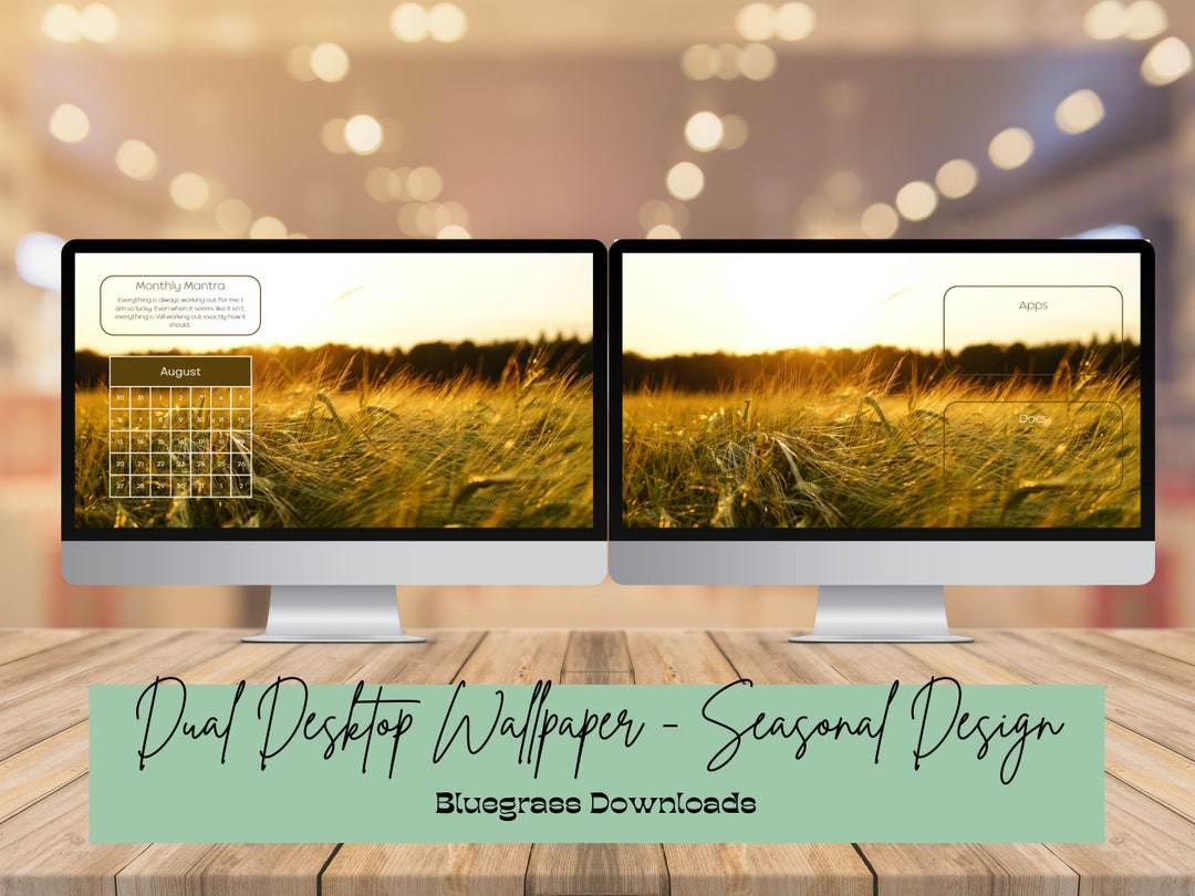 Dual Desktop Wallpaper - Seasonal Computer Background Template ...