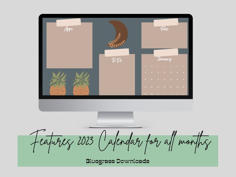 Boho Desktop Wallpaper Organized Desktop Background Computer Background ...