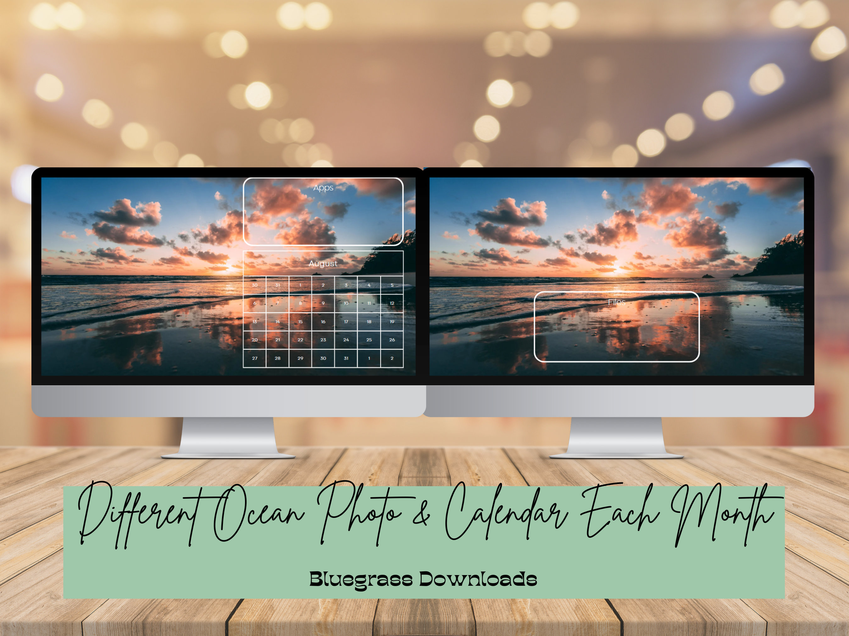 Dual Desktop Wallpaper Ocean Theme Computer Background Dual Desktop ...