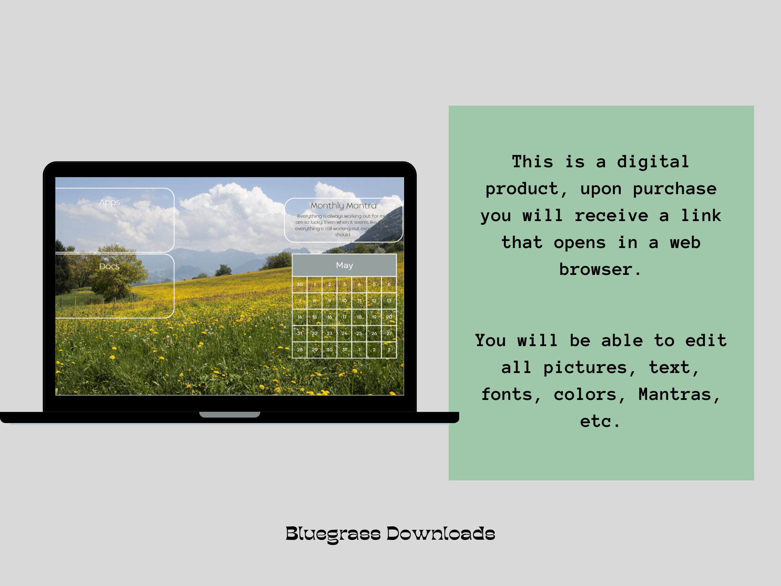 Seasonal Desktop Wallpaper - Monthly Mantra and Calendar - Computer ...