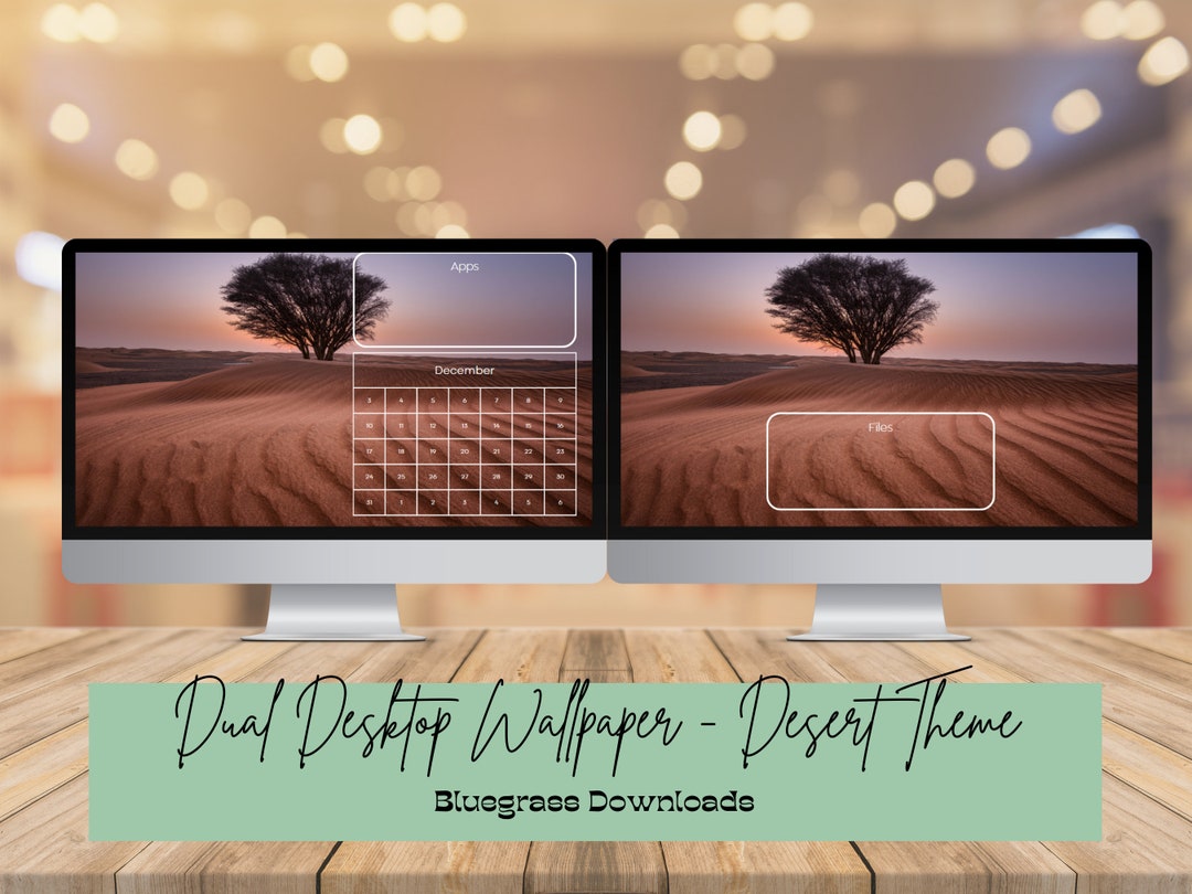 Dual Desktop Wallpaper - Desert Theme Computer Background - Dual ...