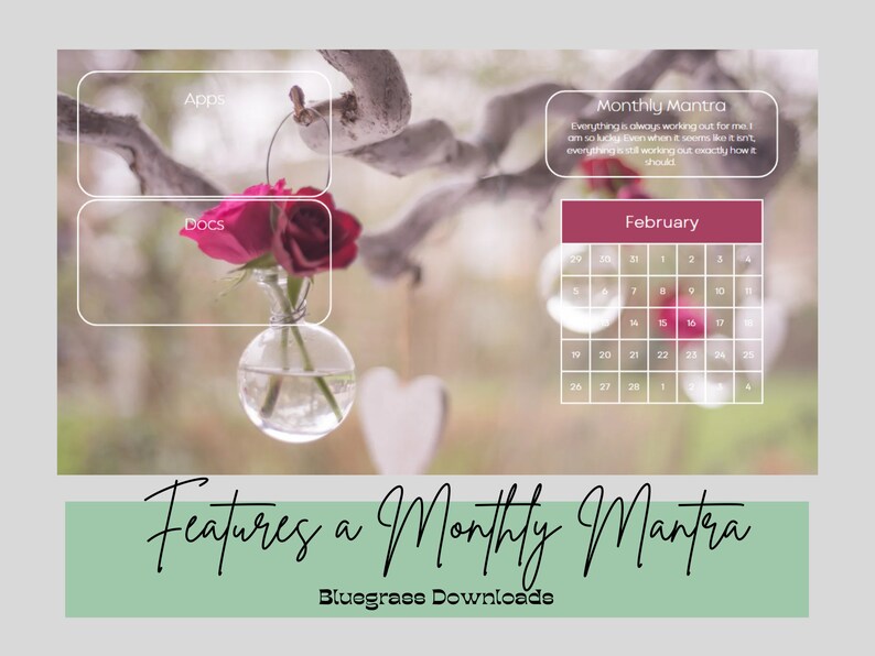 Seasonal Desktop Wallpaper - Monthly Mantra and Calendar - Computer ...