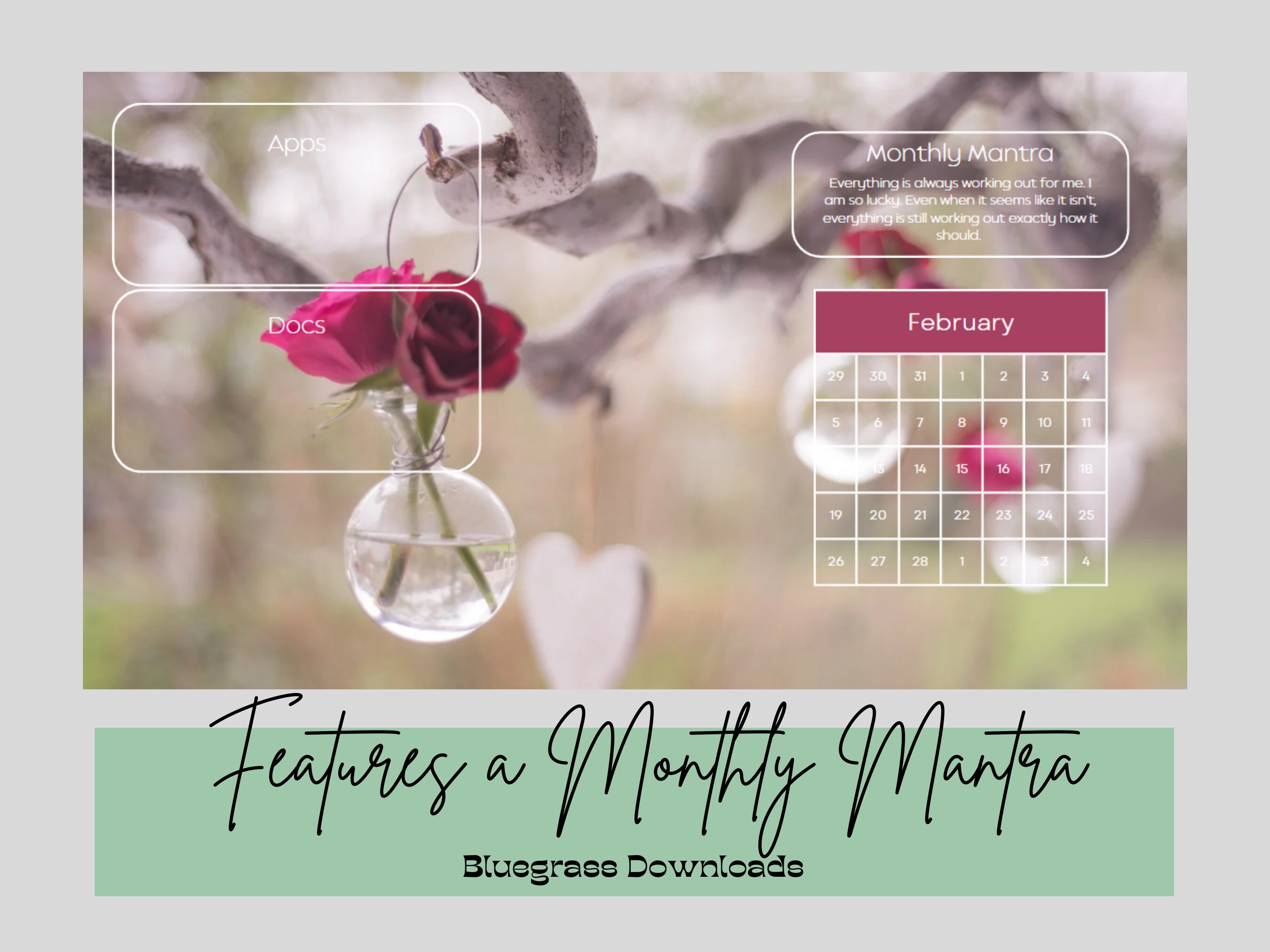 Seasonal Desktop Wallpaper - Monthly Mantra and Calendar - Computer ...