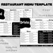 Restaurant Menu Template Editable Menu Template Front and Back Food and ...