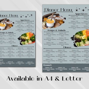 Boho Restaurant Menu Template - Editable Menu Template - Digital Menu ...