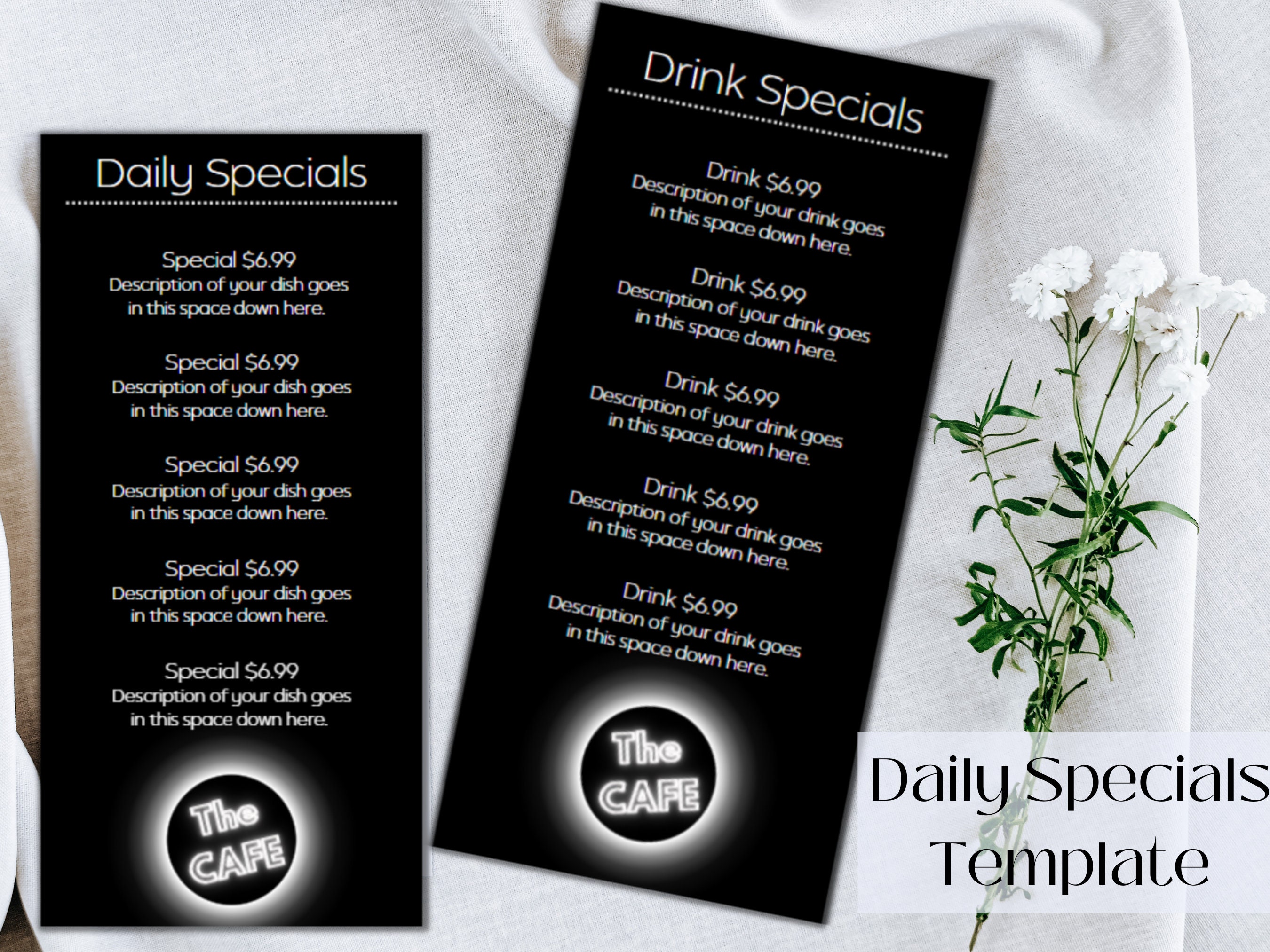 Modern Restaurant Drink Menu Template - Daily Specials Template ...