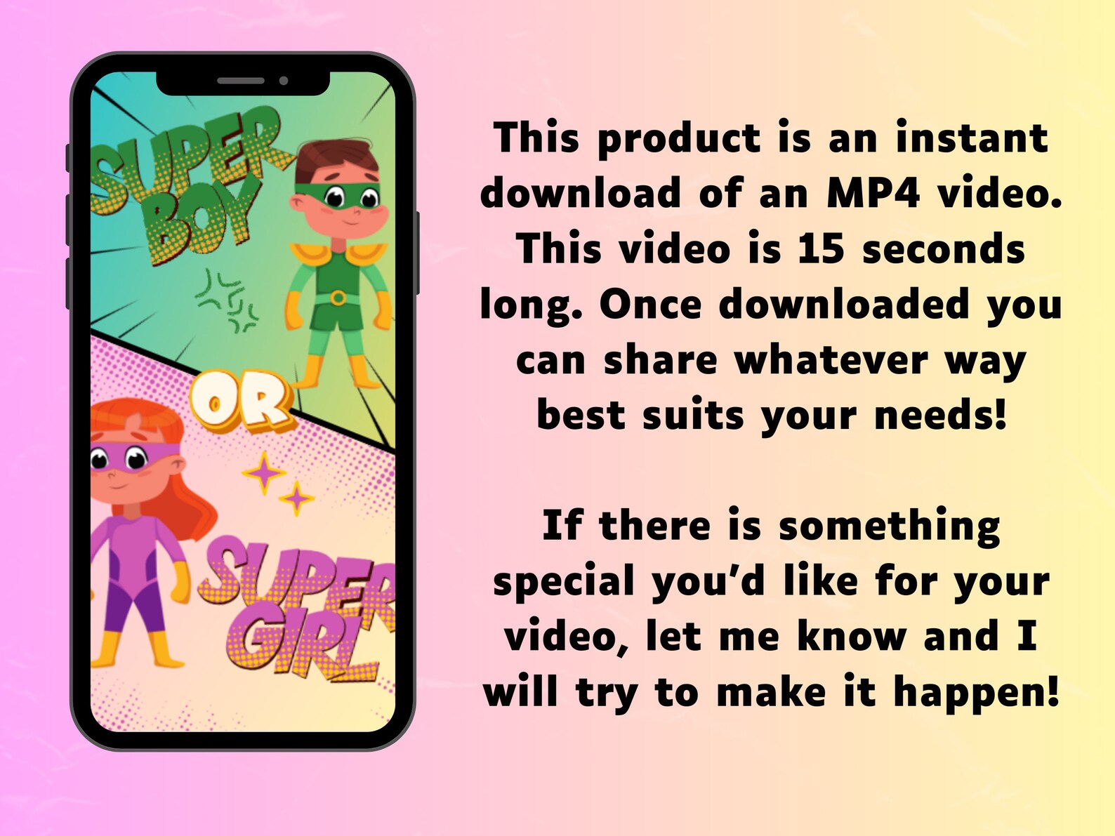 Instant Download - Superhero Gender Reveal Video - Digital Pregnancy ...