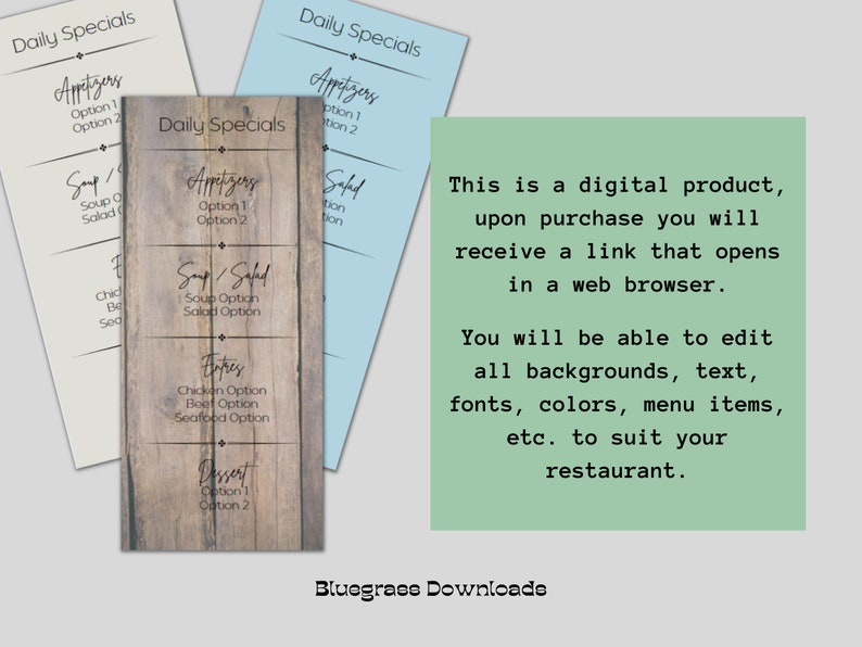 Classic Restaurant Menu Template - Daily Special Menu - Drink List Menu ...