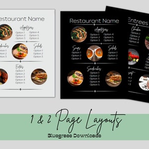 Black Restaurant Menu Template - Editable Menu Template - Digital Menu ...