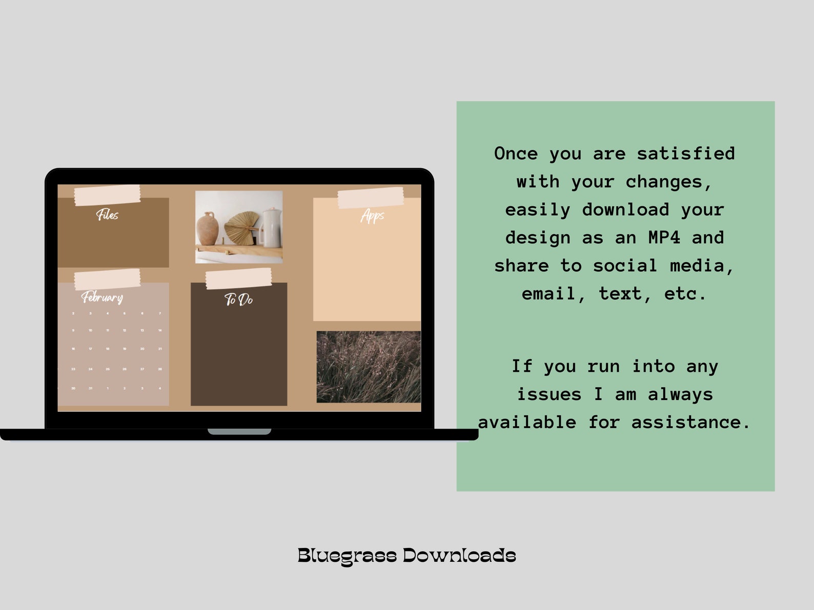 Boho Desktop Wallpaper Organized Desktop Background Computer Background ...