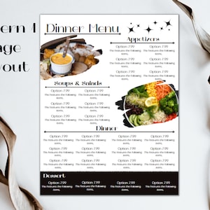 Boho Restaurant Menu Template - Editable Menu Template - Digital Menu ...