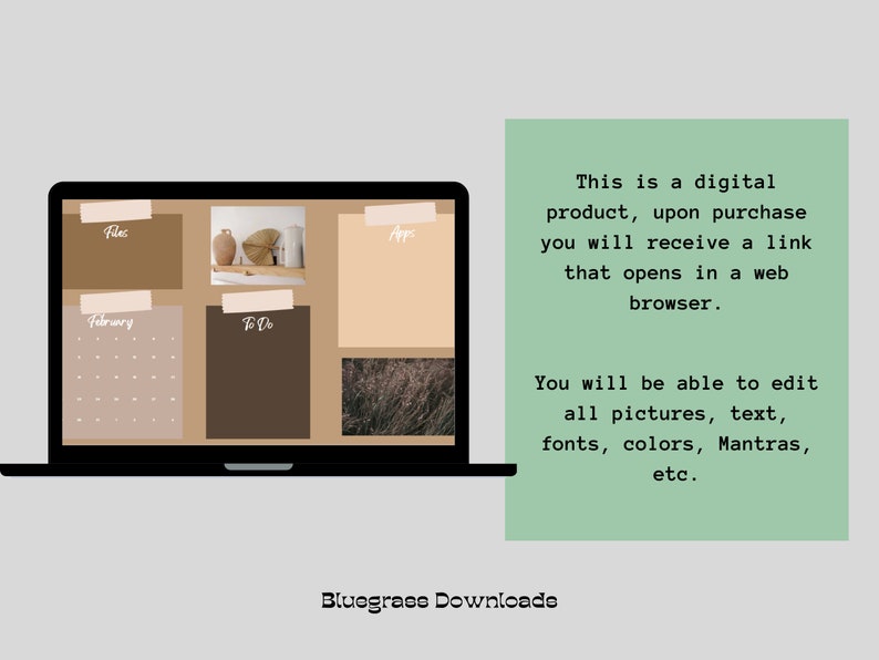 Boho Desktop Wallpaper Organized Desktop Background Computer Background ...