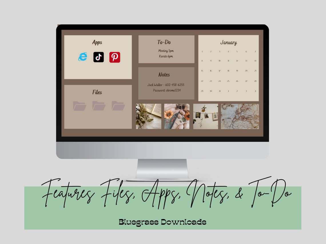 Aesthetic Desktop Wallpaper Organization Editable Wallpaper for Desktop ...
