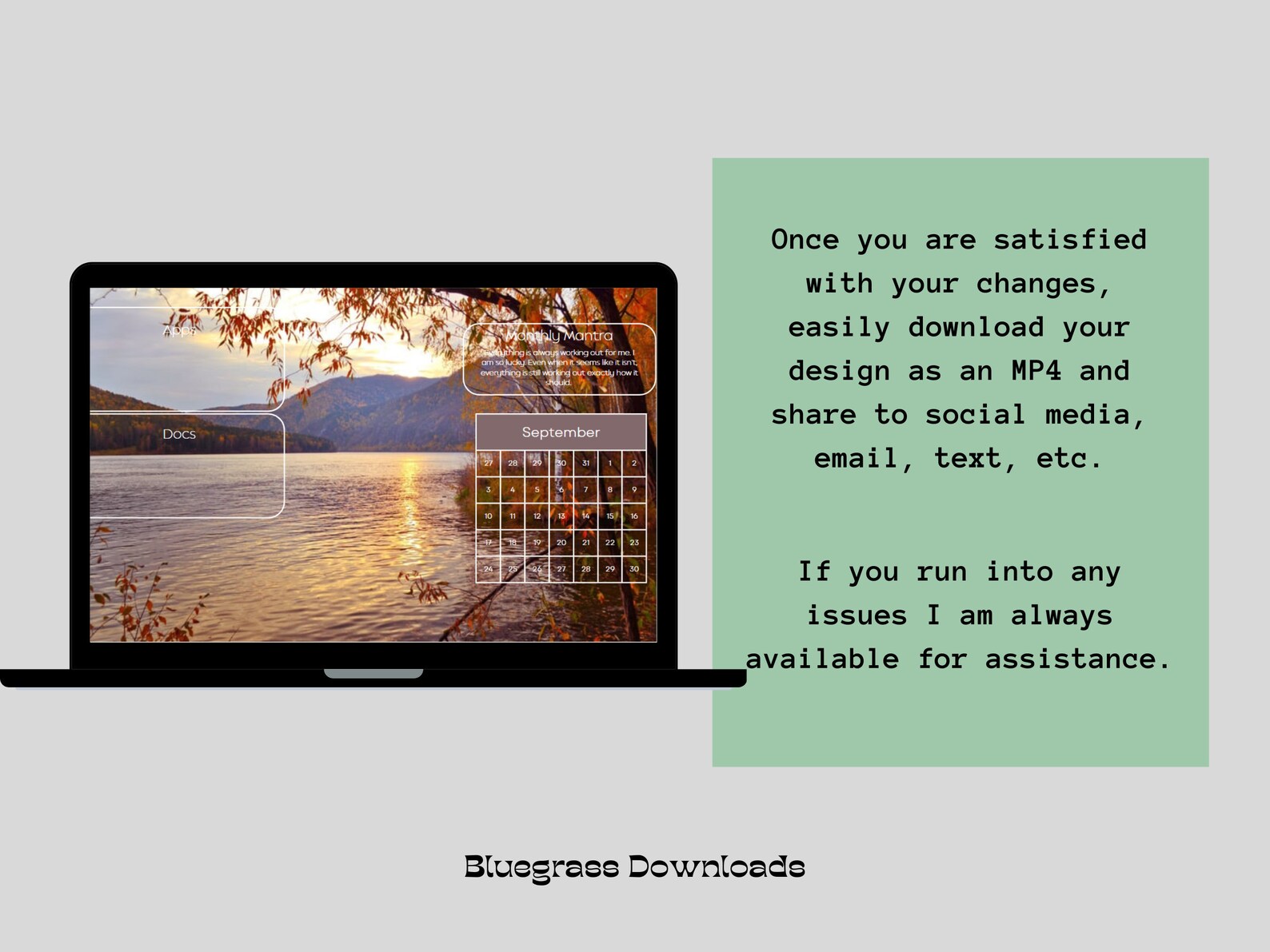 Seasonal Desktop Wallpaper - Monthly Mantra and Calendar - Computer ...