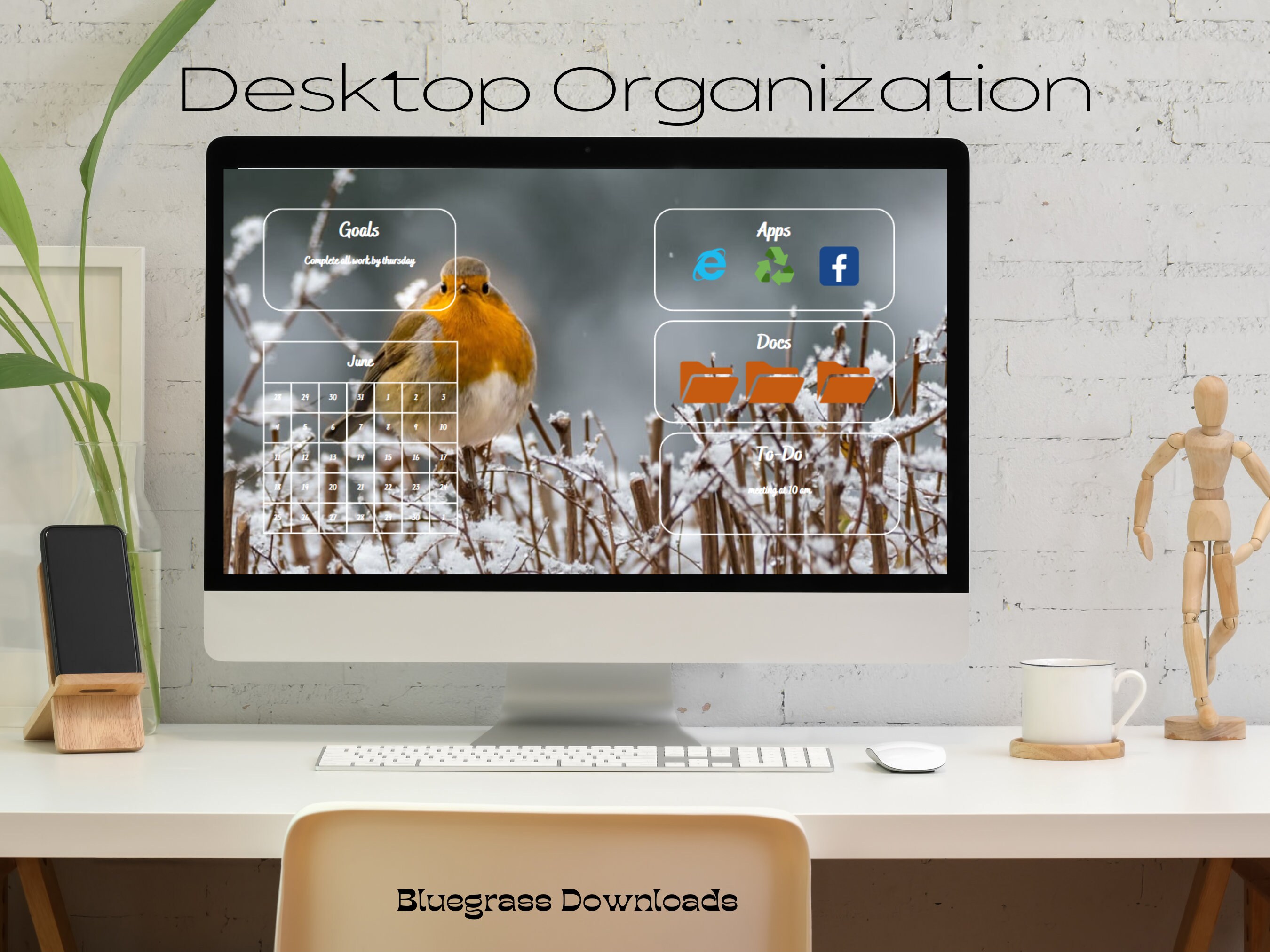 Winter Wonderland Desktop Wallpaper Organization - Computer Background ...