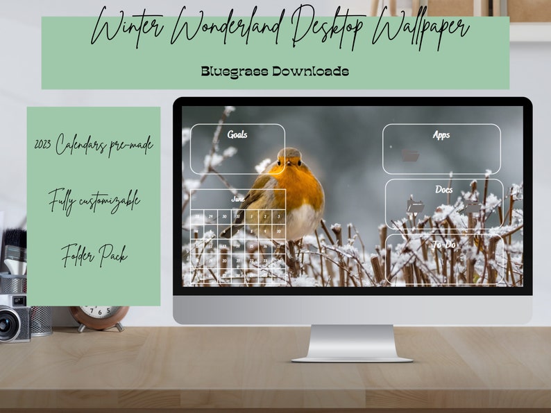 Winter Wonderland Desktop Wallpaper Organization Computer - Etsy
