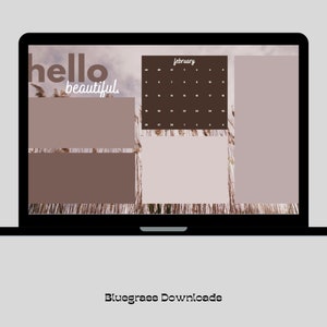 Desktop Wallpaper - Boho Organized Background - Editable Computer ...