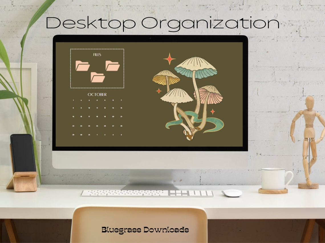 EDITABLE Ethereal Desktop Wallpaper Organization Wallpaper - Etsy
