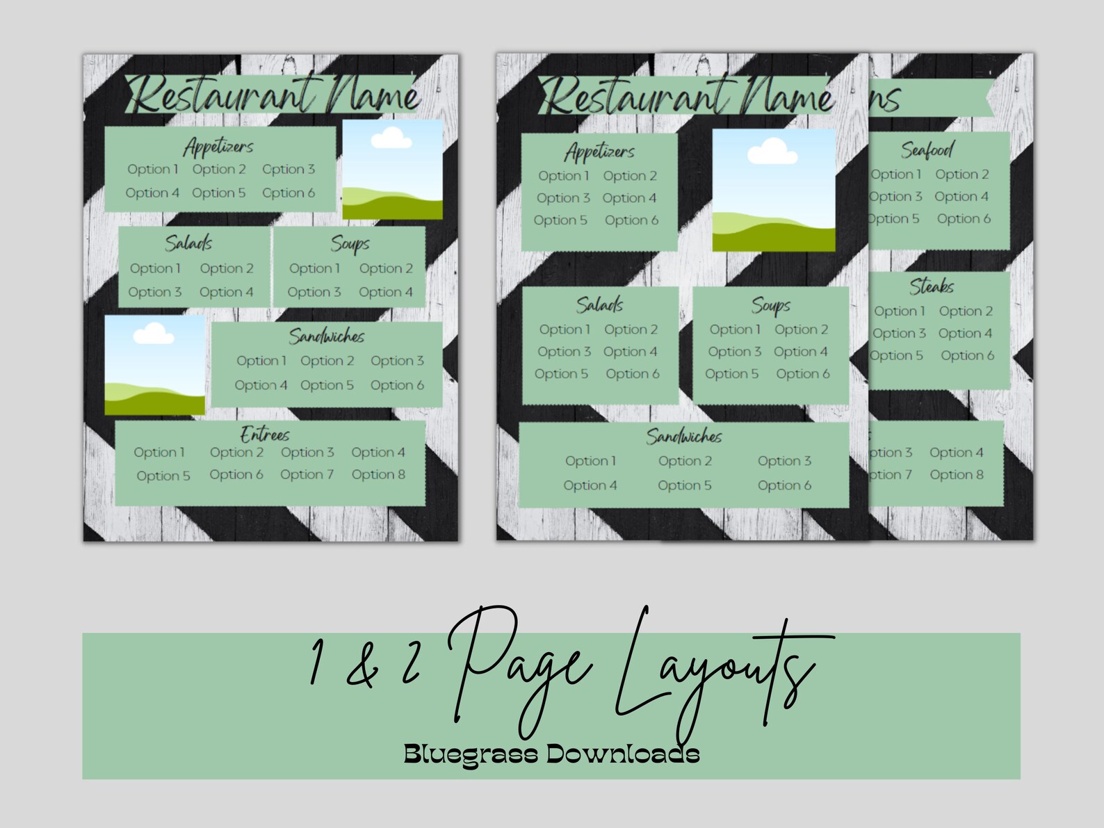 Chevron Restaurant Menu Template - Editable Menu Template - Digital ...