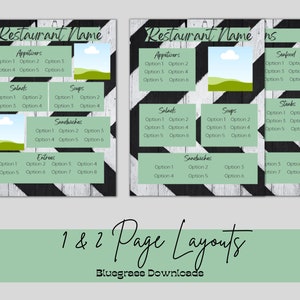 Chevron Restaurant Menu Template - Editable Menu Template - Digital ...