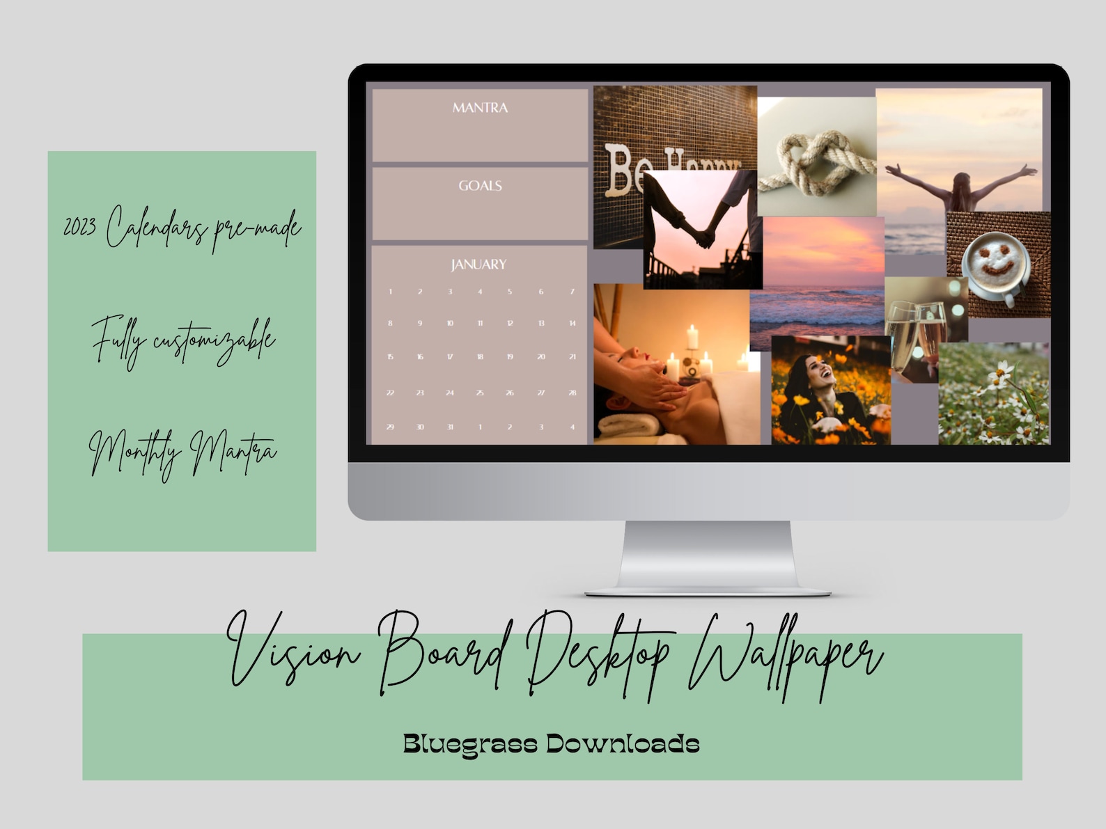 Vision Board Desktop Wallpaper Mantra Computer Background - Etsy