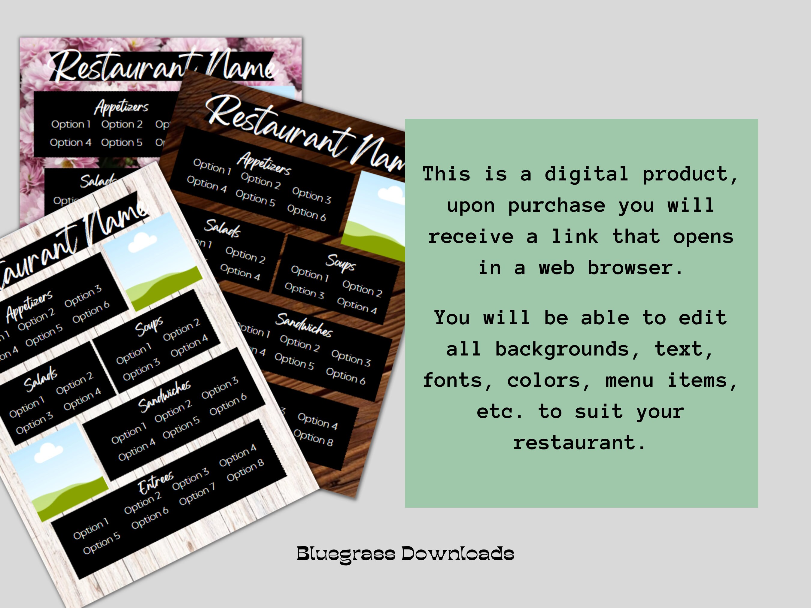 Chevron Restaurant Menu Template Editable Menu Template Digital Menu ...