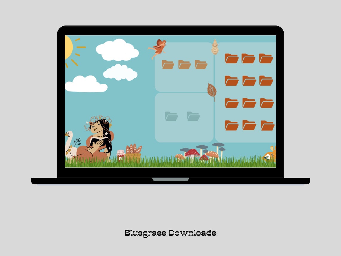 Desktop Wallpaper Organization - Cottage Core Editable Wallpaper for ...
