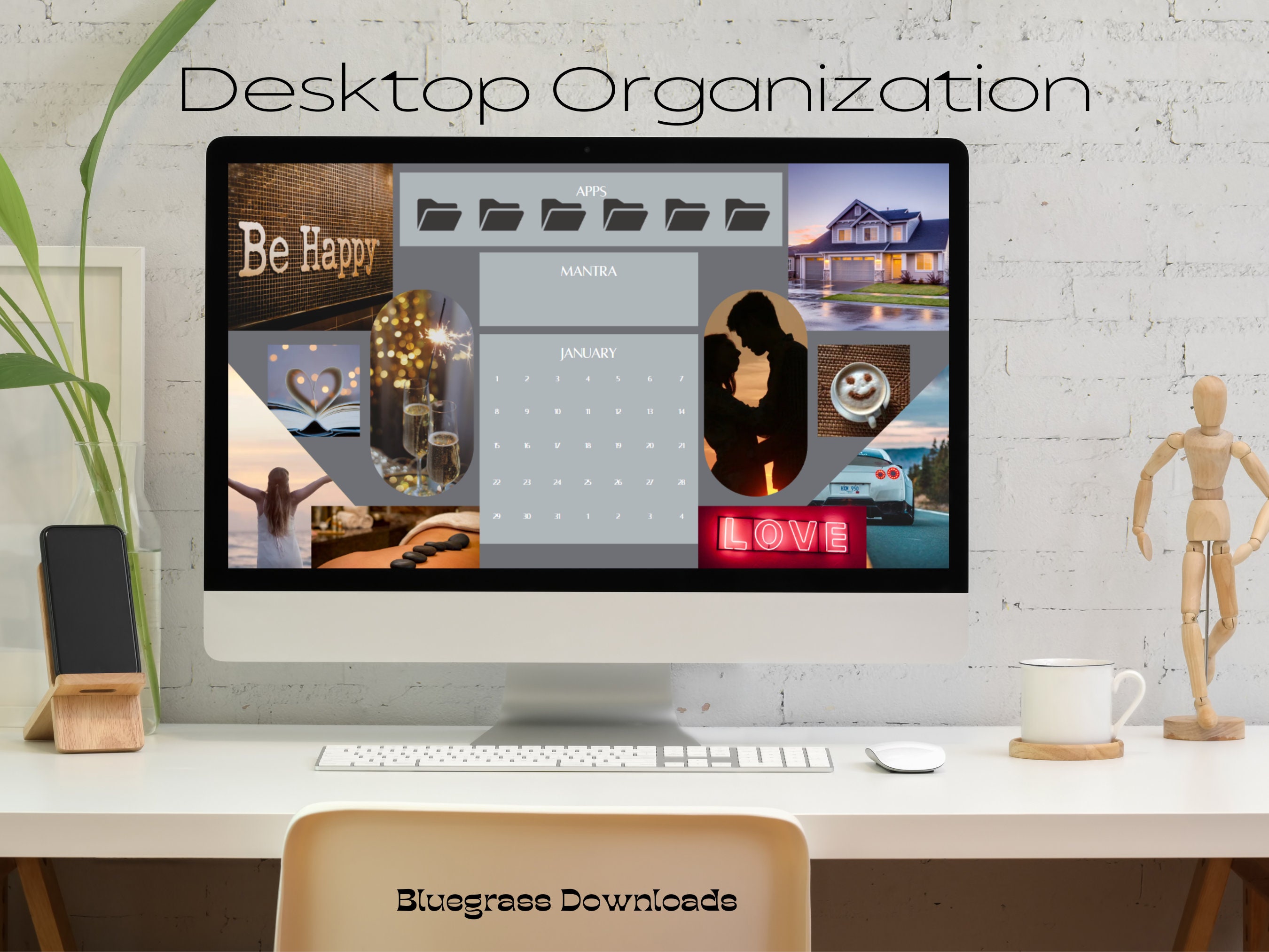 Vision Board Desktop Wallpaper Organization - Manifestation Vision ...
