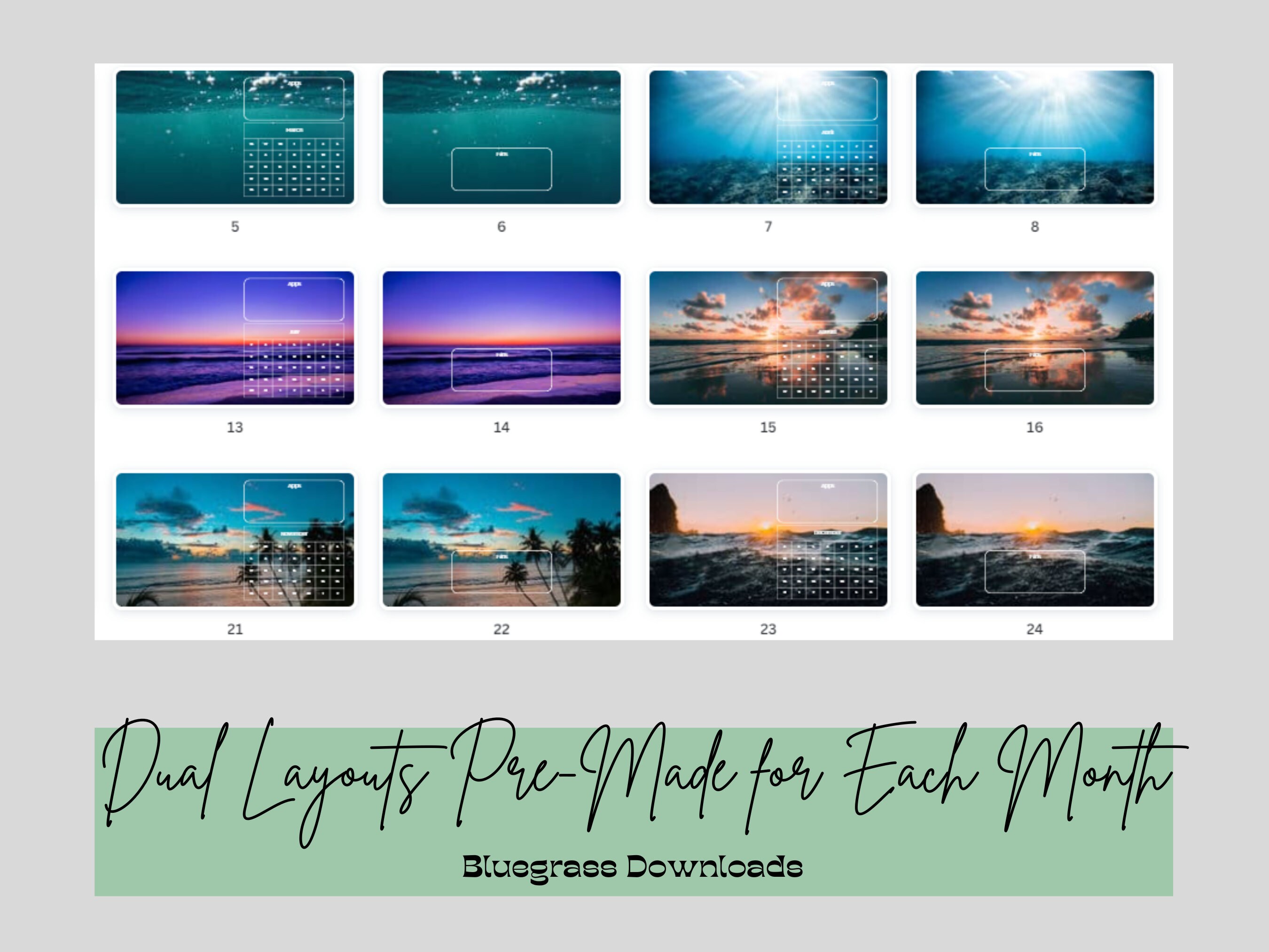 Dual Desktop Wallpaper Ocean Theme Computer Background Dual Desktop ...