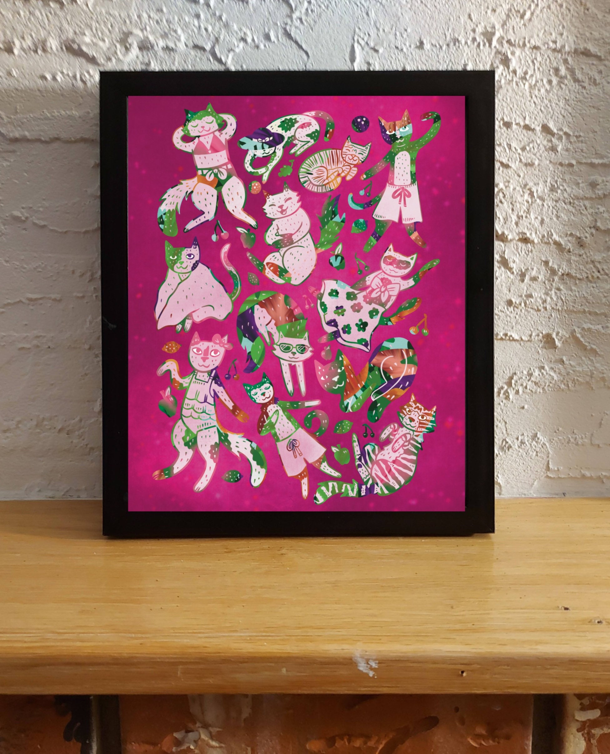 Cats of the Summer Solstice Cute Cat Art Gift for Cat Lovers - Etsy