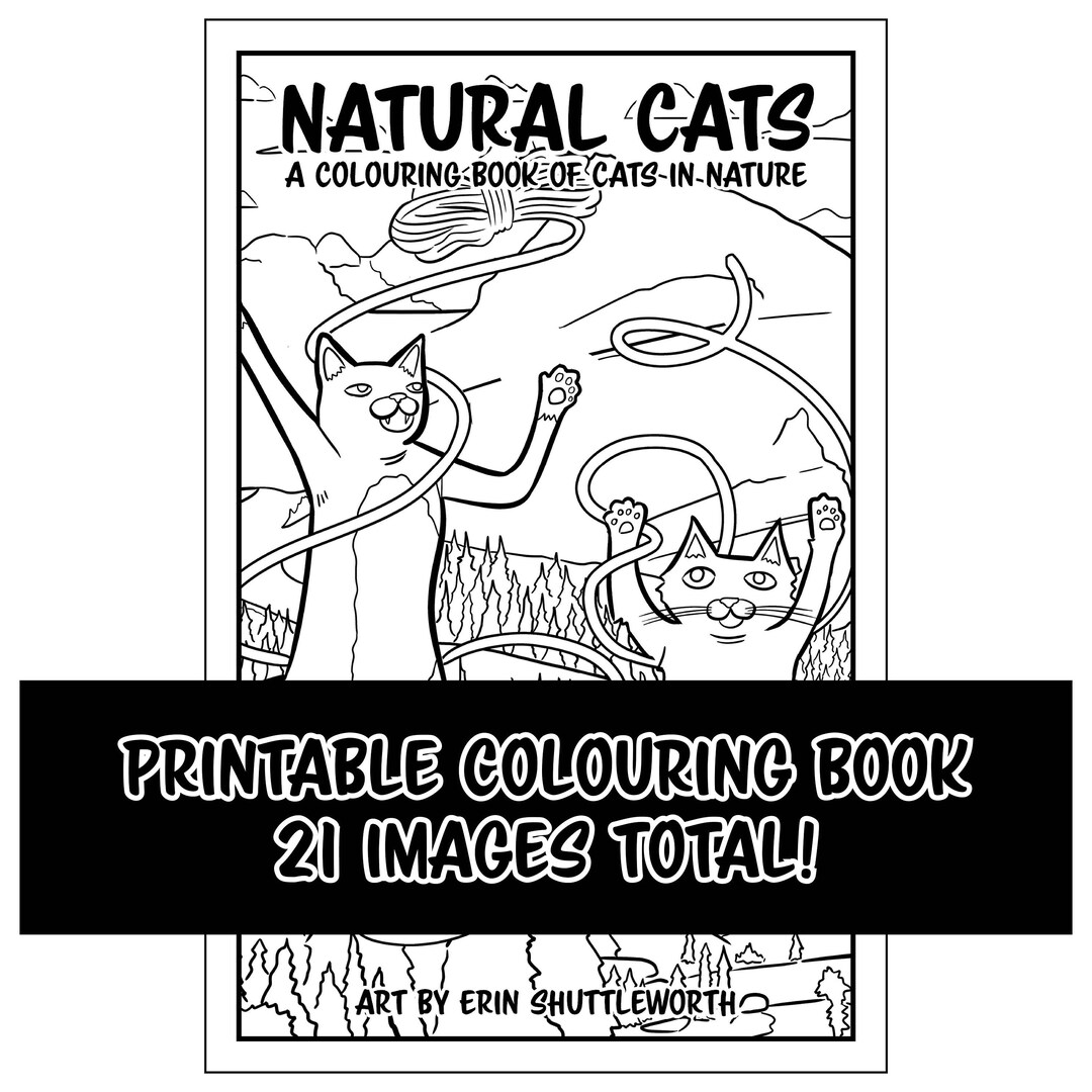 Natural Cats Printable Colouring Book | Cat Coloring | Kids Coloring ...