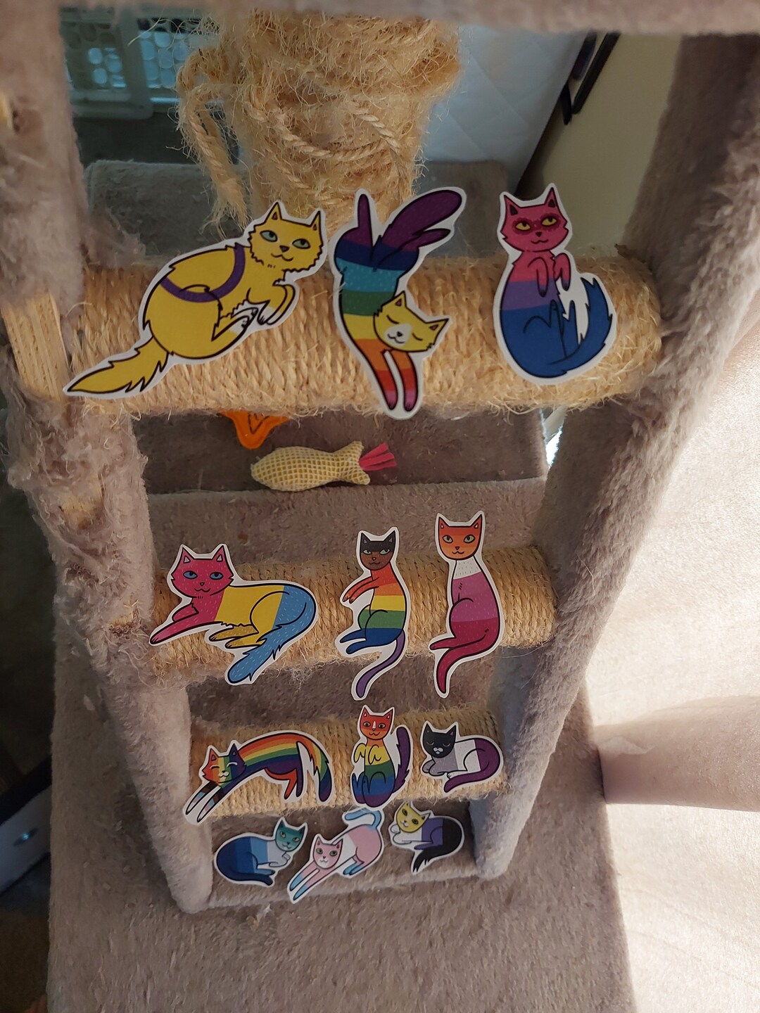 Pride Flag Cat Stickers | Cute Cat Gift | Subtle Pride Sticker - Etsy