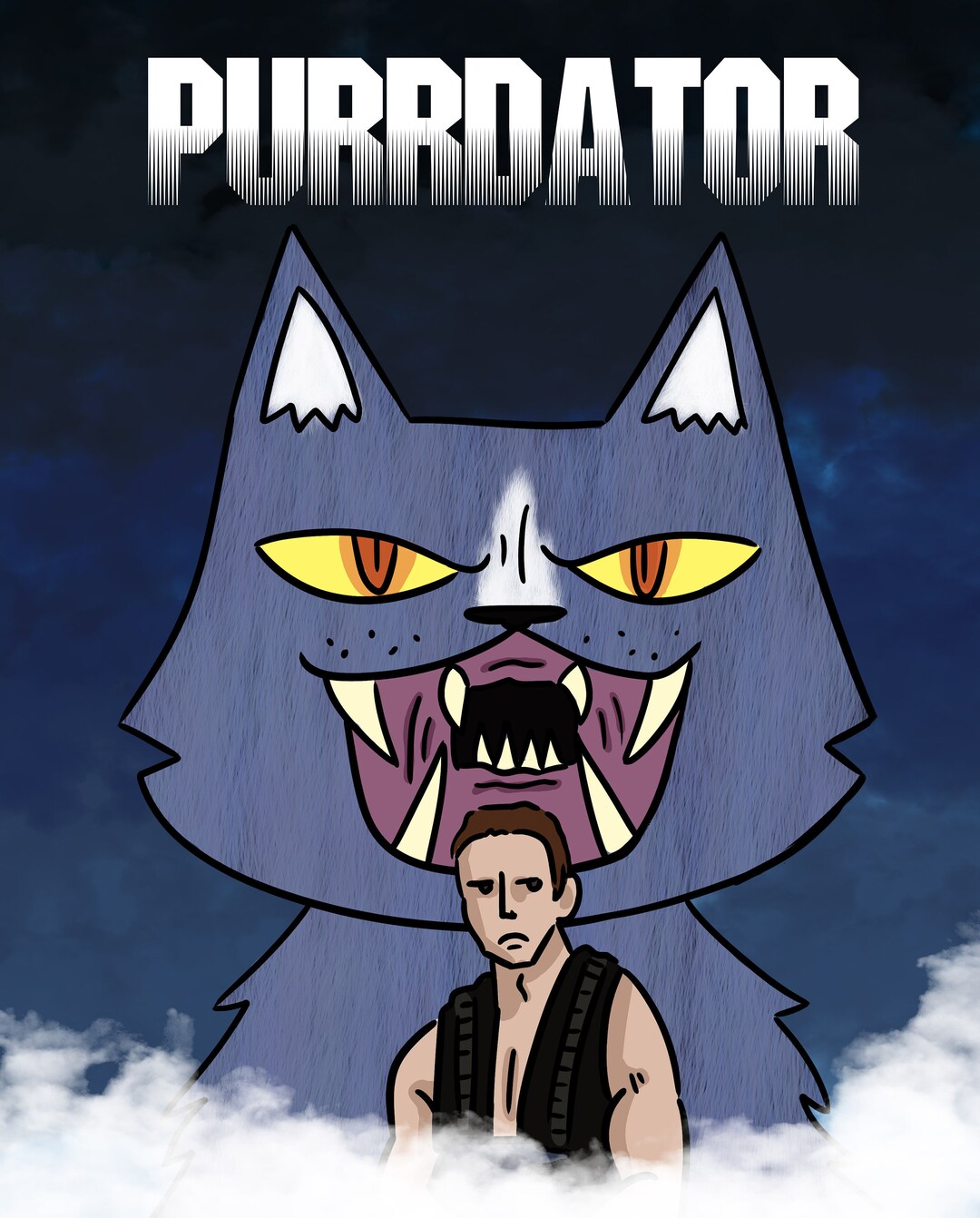 Purrdator predator Parody Movie Parody Art Print - Etsy