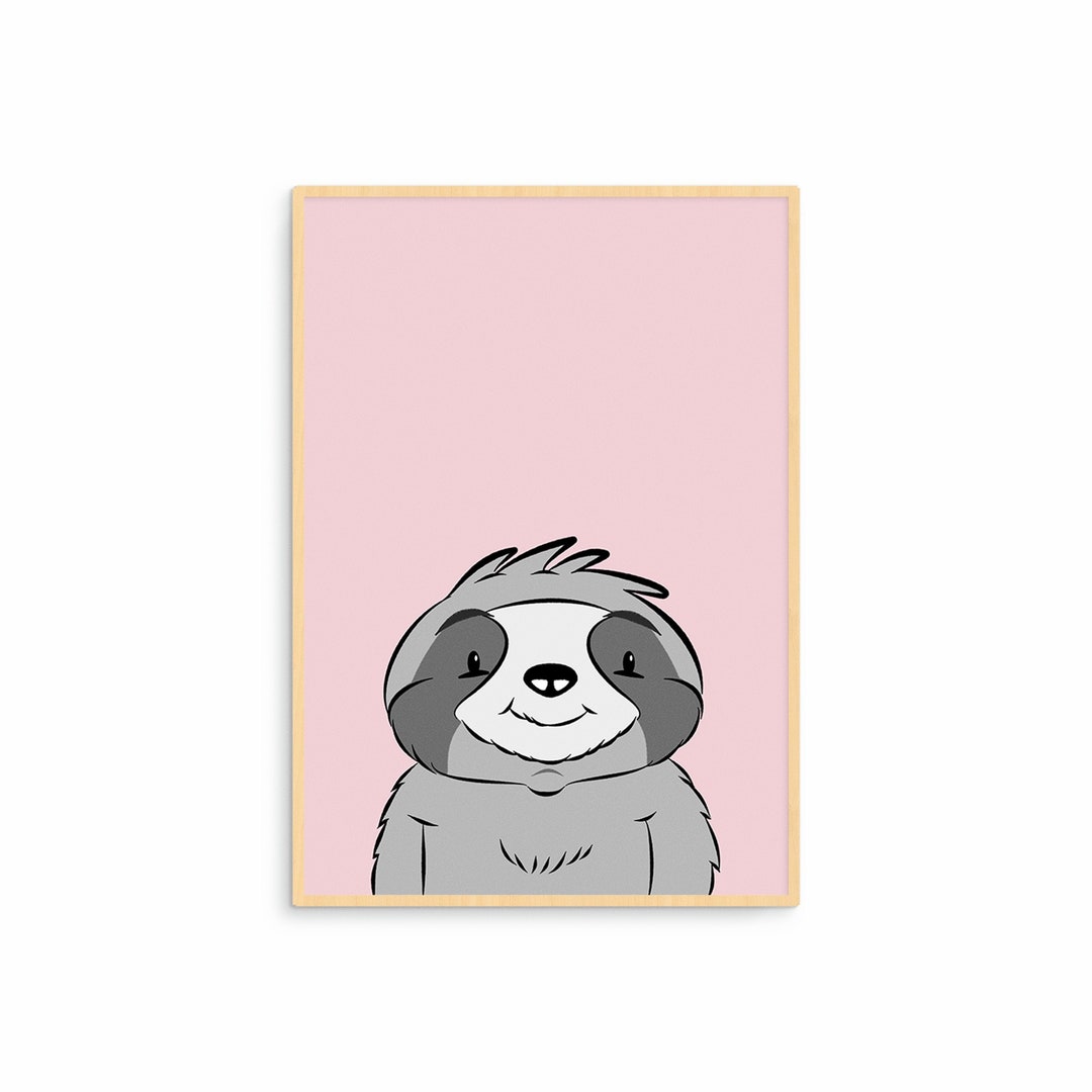 Sloth Print, A3 Size Sloth Poster, A3 Size Animal Print, Children's ...