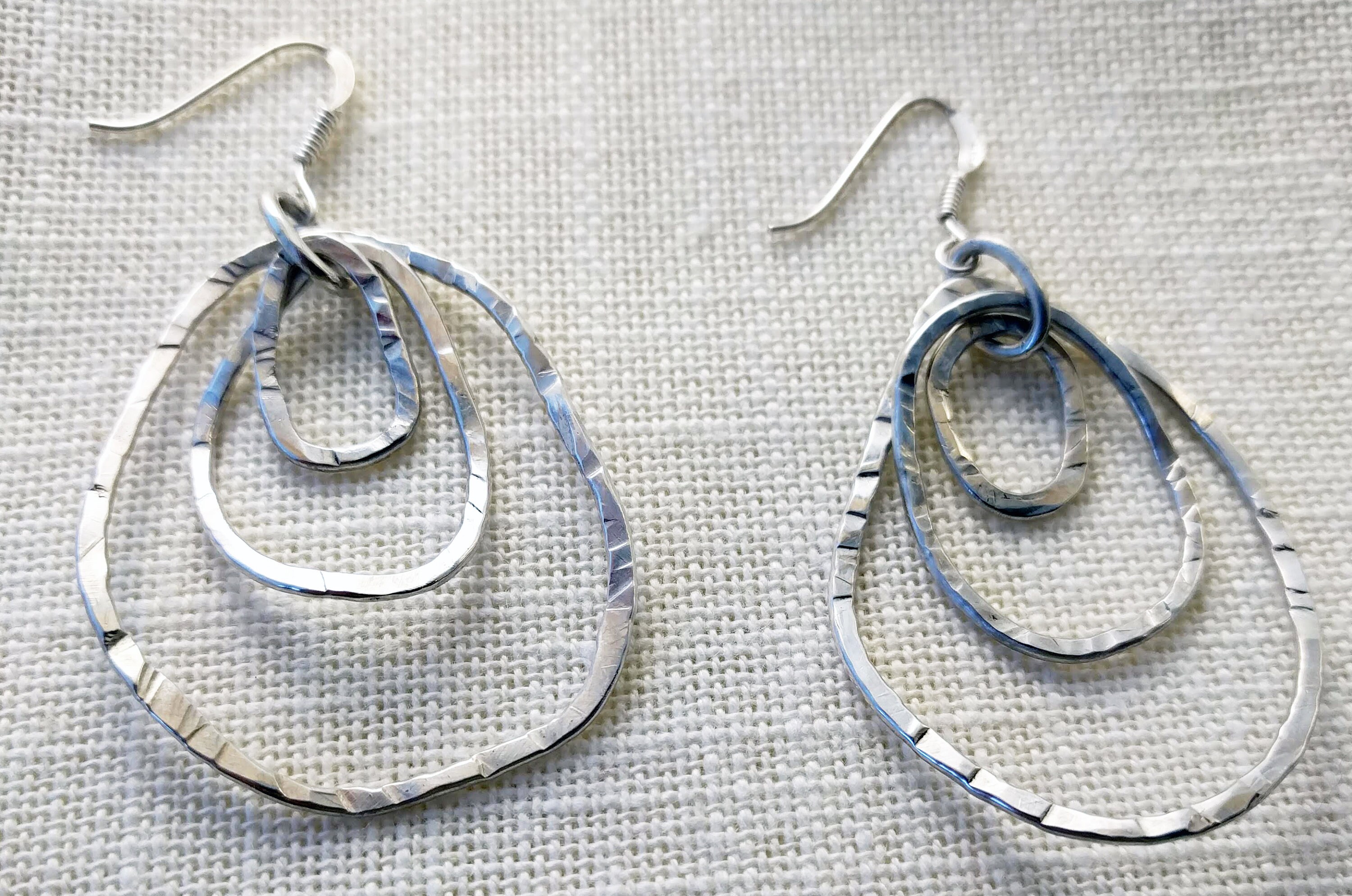Wild and Real, Handmade Sterling Silver Triple 'hoop' Earrings, Unique ...