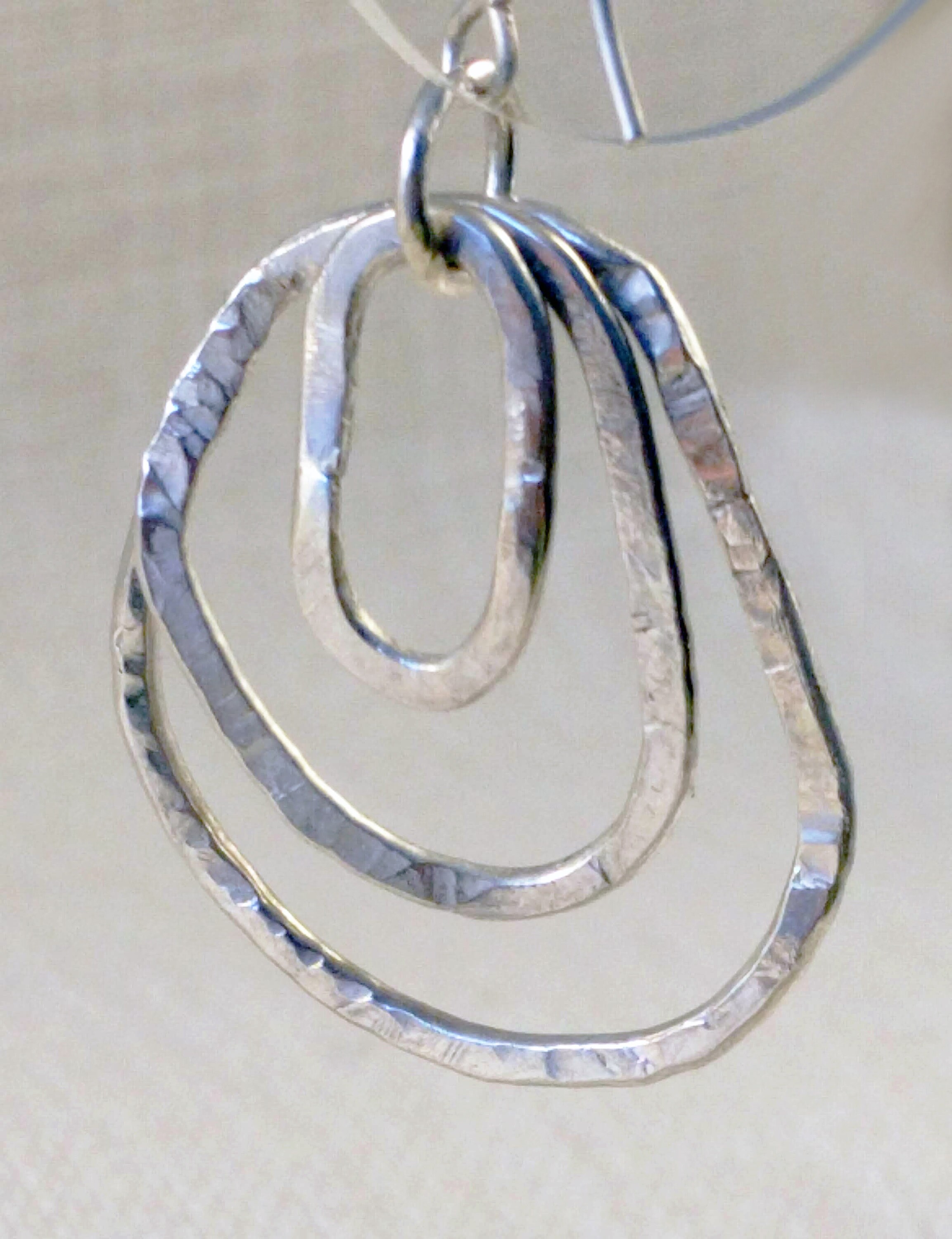 Wild and Real, Handmade Sterling Silver Triple 'hoop' Earrings, Unique ...