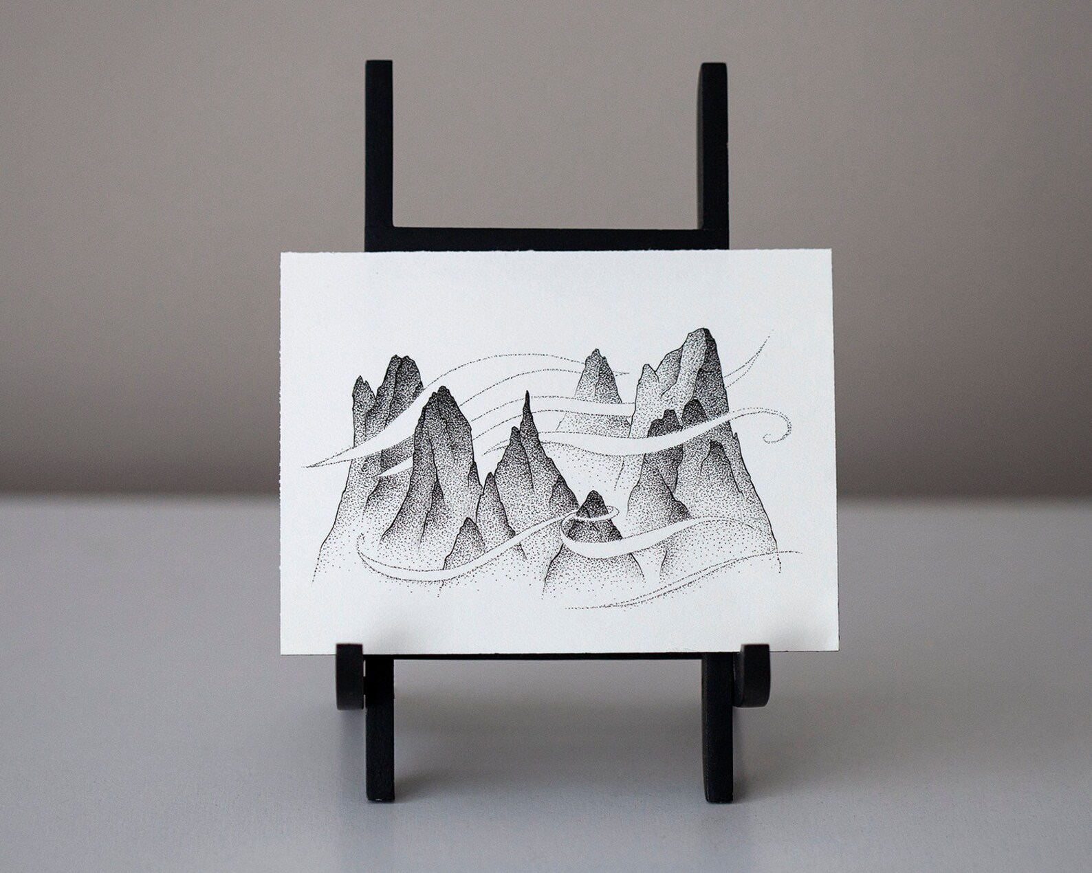 Misty Mountains | Original Ink Pen Illustration - Etsy