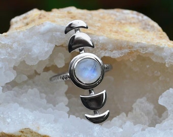 Crescent Moon Floral Ring Real Flower Resin Jewelry - Etsy