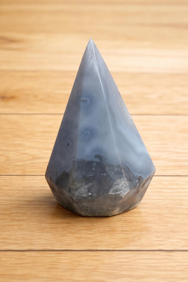 Agate Druzy Tower, Geode Crystal Point, Polished Chalcedony, Collector ...