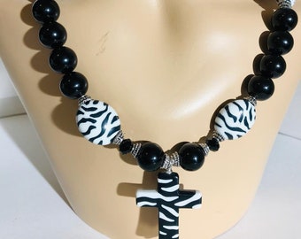 Zebra print cross | Etsy