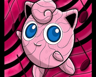 Jigglypuff Watercolor Print, Jigglypuff Art, Pokemon Jigglypuff ...