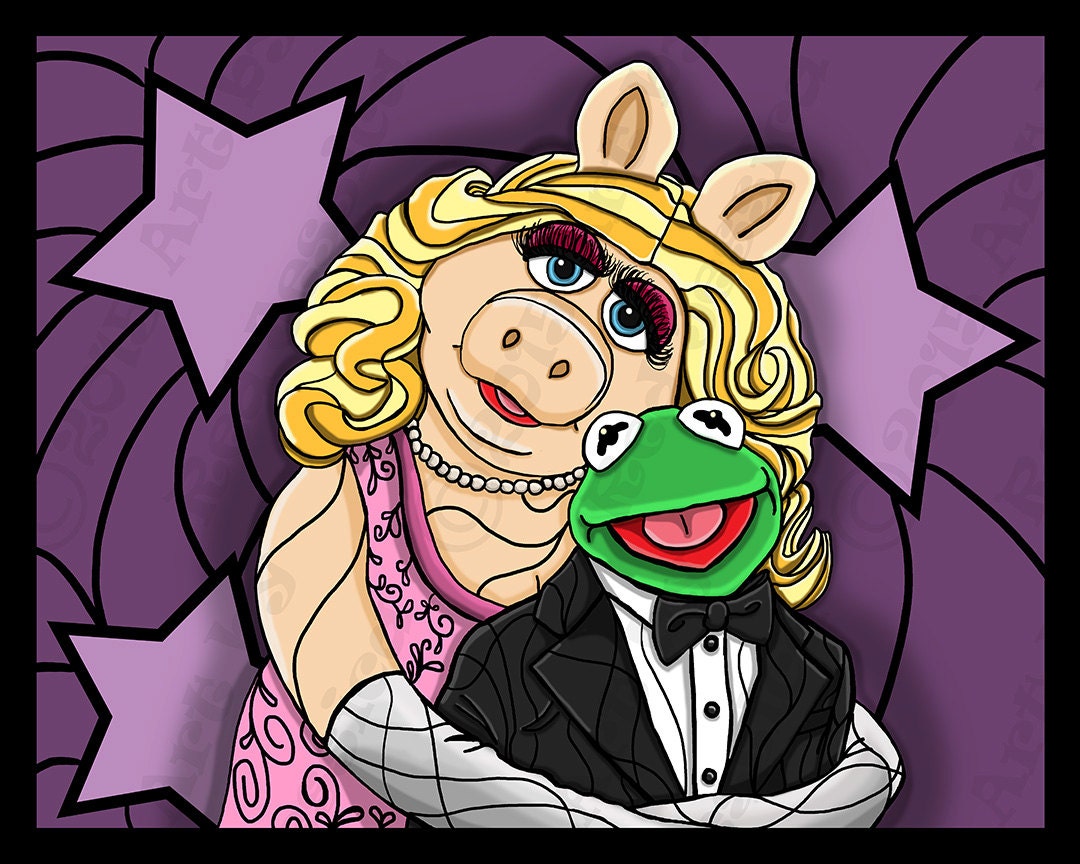 Miss Piggy And Kermit Drawing