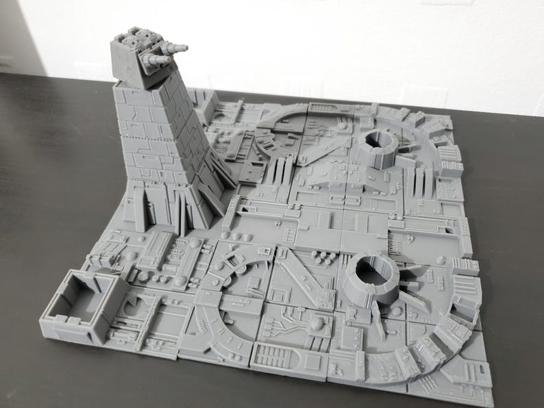Death Star Surface Tiles Turret Version Star Wars Trench Run Diorama ...
