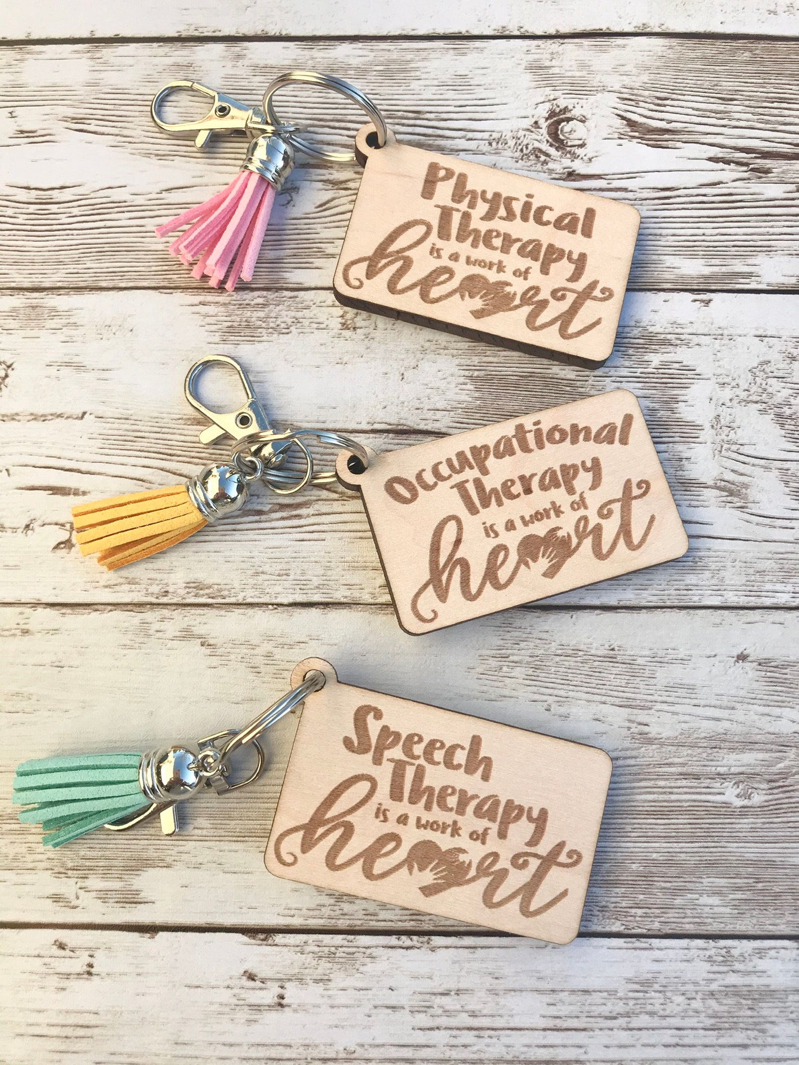OT PT SLP is a Work of Heart Keychain Pt Keychain Slp - Etsy