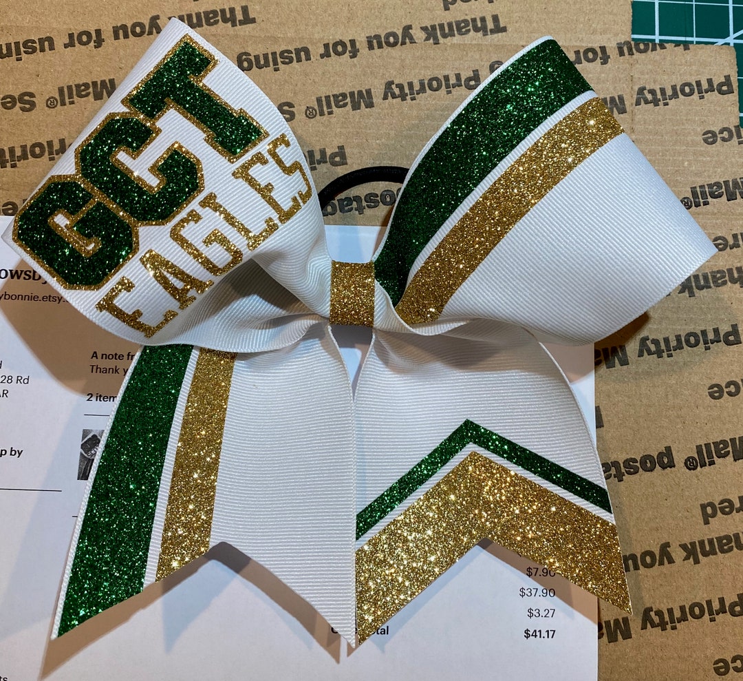 Stripes and Tails Custom Made Cheer Bow With Glitter - Etsy