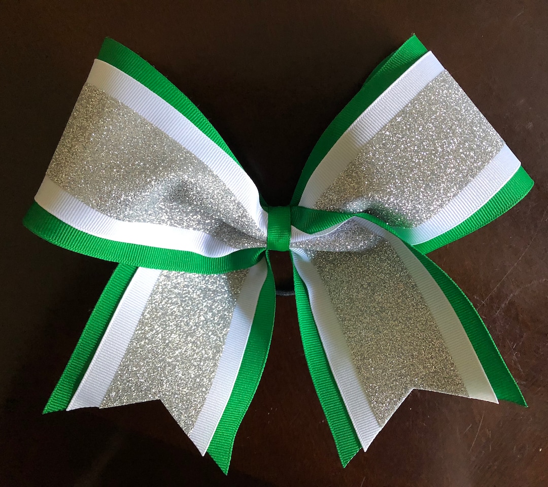 Custom Glitter on Ribbon Layered Cheer Cheerleading Bow - Etsy